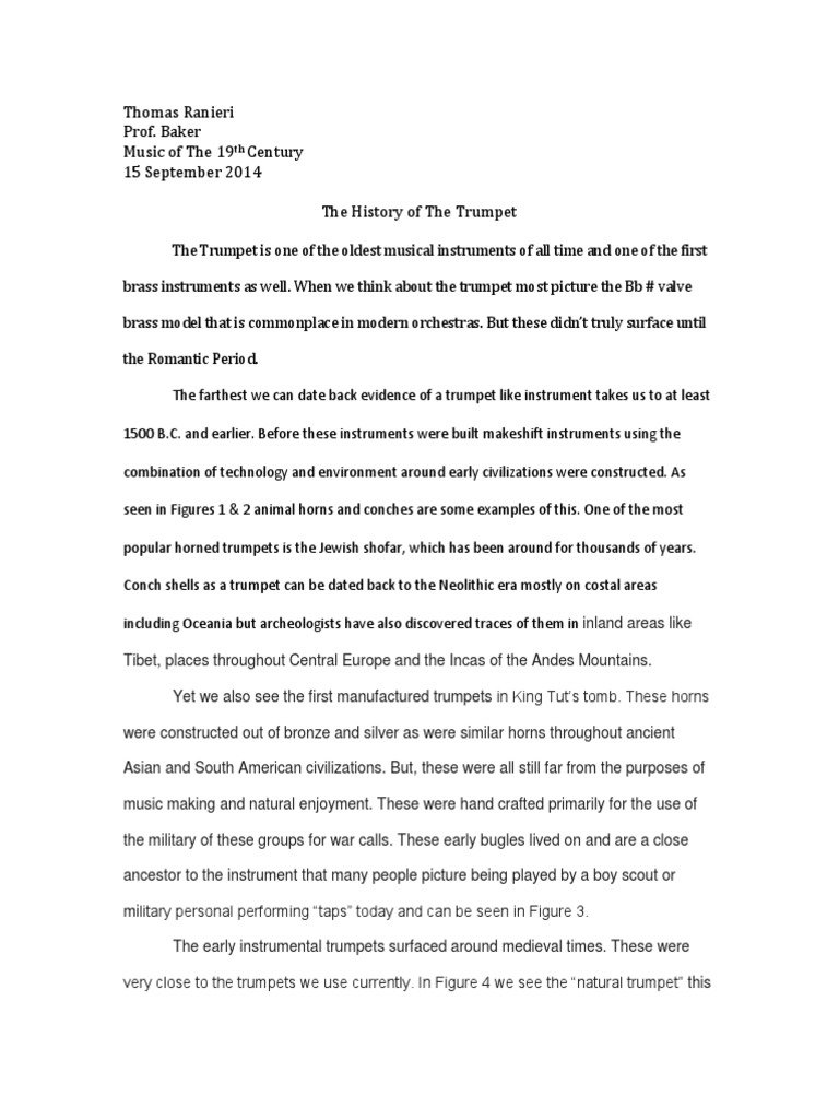 Thomas Ranieri Prof. Baker Music of The 19 Century 15 September 2014 ...