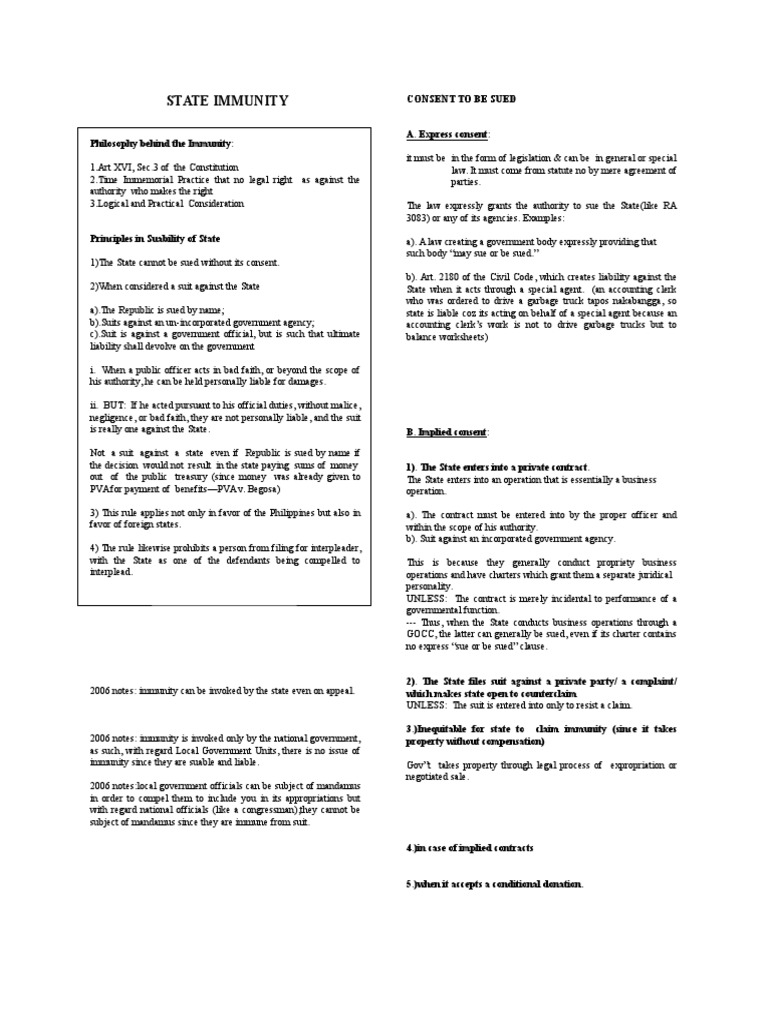 State Immunity | PDF | Sovereign Immunity | Lawsuit