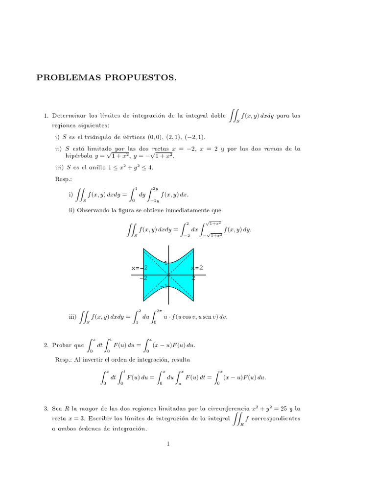 Problemas de Integrales Multiples | PDF | Integral | Pi