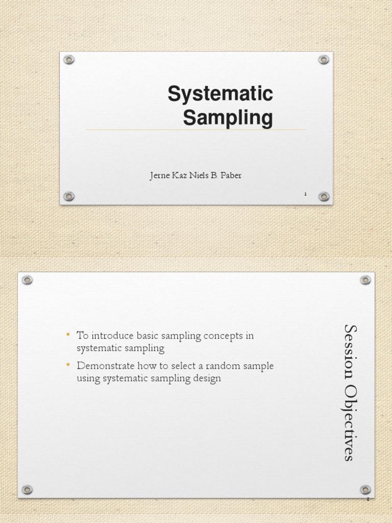 Systematic Sampling Jerne Kaz Niels B Paber Pdf Sampling 7858
