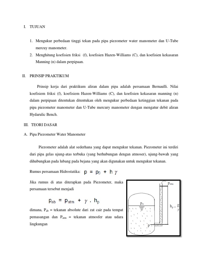 Laporan Praktikum Mekflu - Aliran Dalam Pipa | PDF