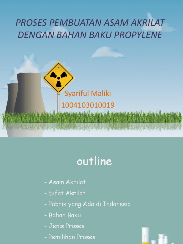 Proses Pembuatan Asam Akrilat Dengan Bahan Baku Propylene | PDF