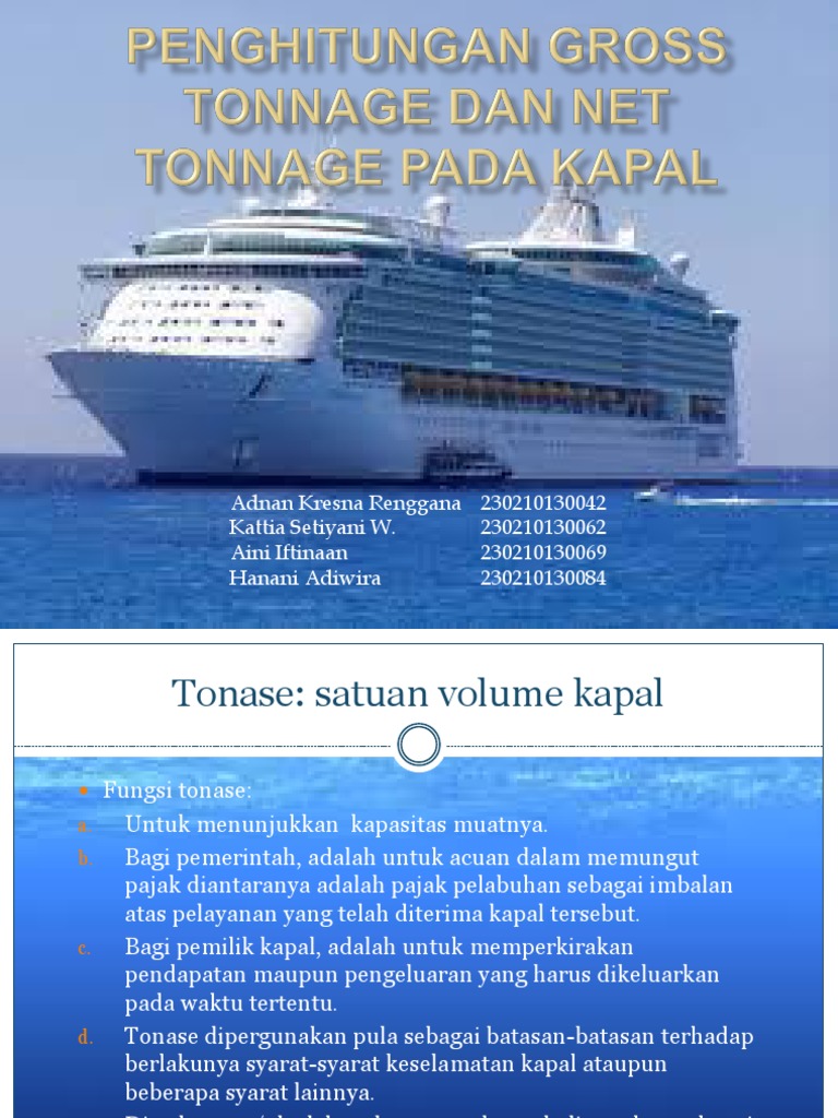 Penghitungan Gross Tonnage Dan Net Tonnage Pada Kapal | PDF