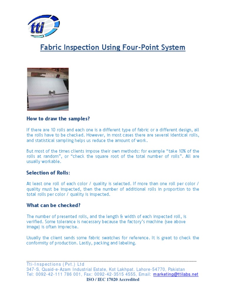 Fabric Inspection Using 4Point System | Yarn | Textiles