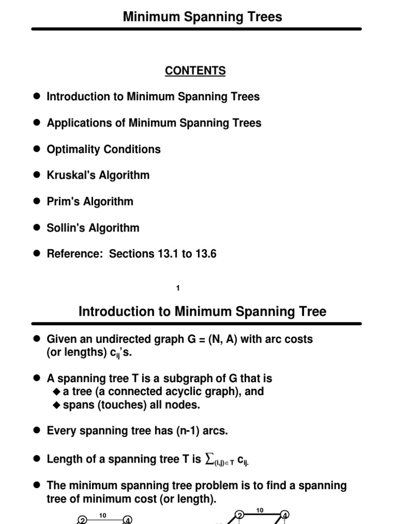 Minimum Spanning Trees | Download Free PDF | Mathematical Relations | Mathematical Concepts
