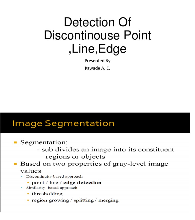 Discontinuous Point, Line, Edge Detection | PDF