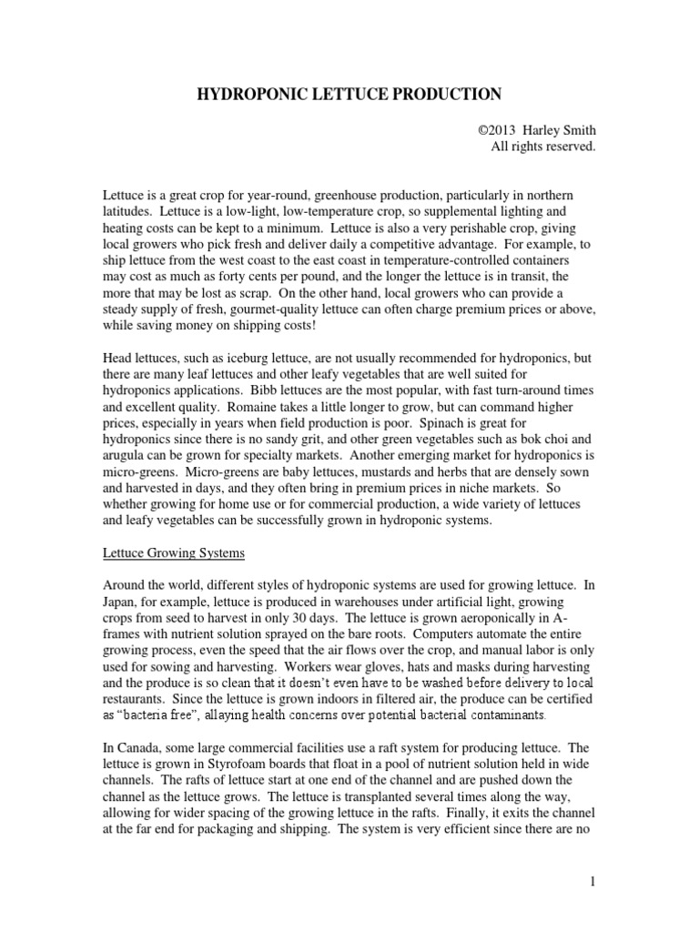 Hydroponic Education Lettuce | PDF | Lettuce | Calcium