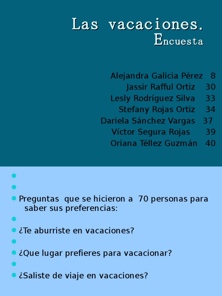 Las Vacaciones | PDF