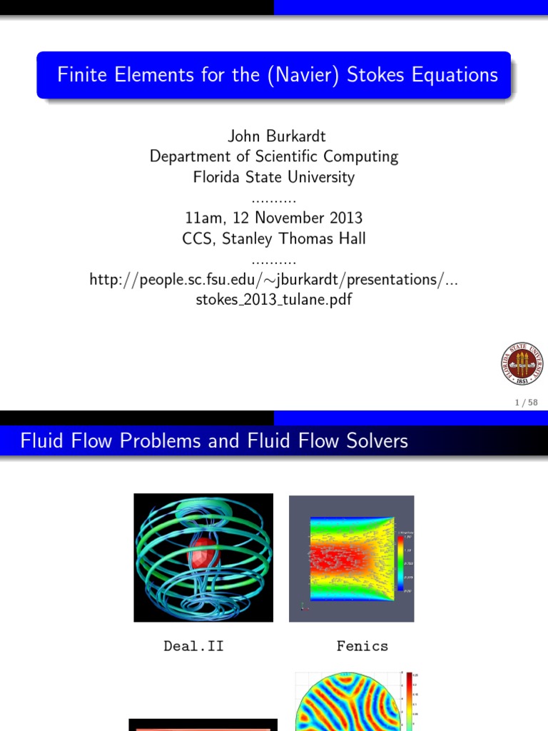 Navier Stokes Eq. | PDF | Navier–Stokes Equations | Finite Element Method