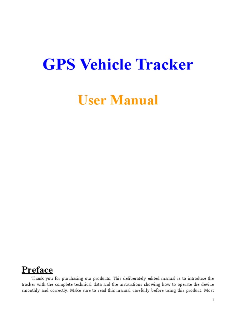 GPS Vehicle Tracker: User Manual | PDF | Short Message Service | Global ...