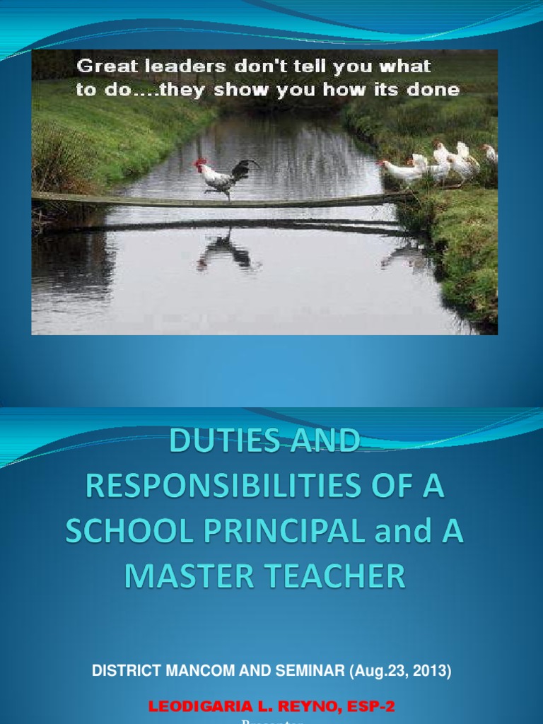 Duties and Responsibilities of A School Principal and | PDF | Teachers ...