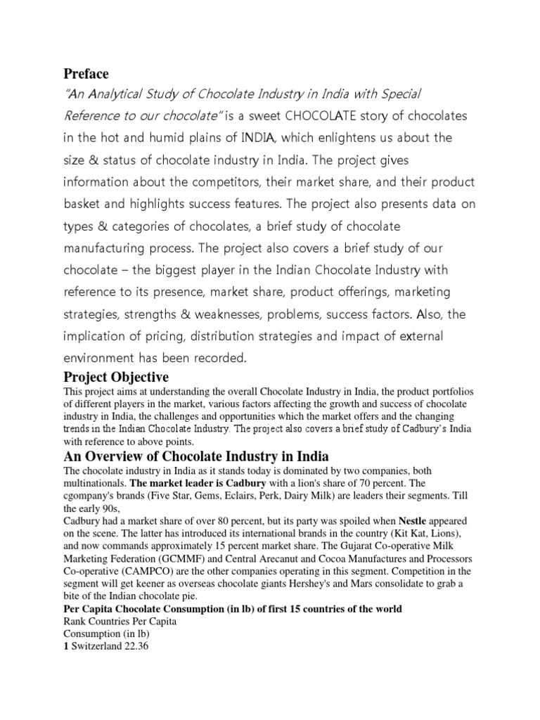 Project On Choco | PDF | Chocolate | Cocoa Bean