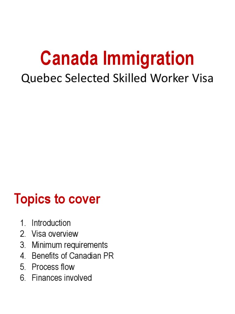 Quebec Skilled Worker Visa Guide | PDF