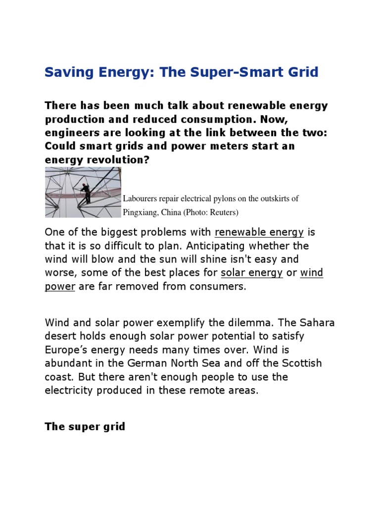 Super Smart Grid Pdf Electrical Grid Smart Grid