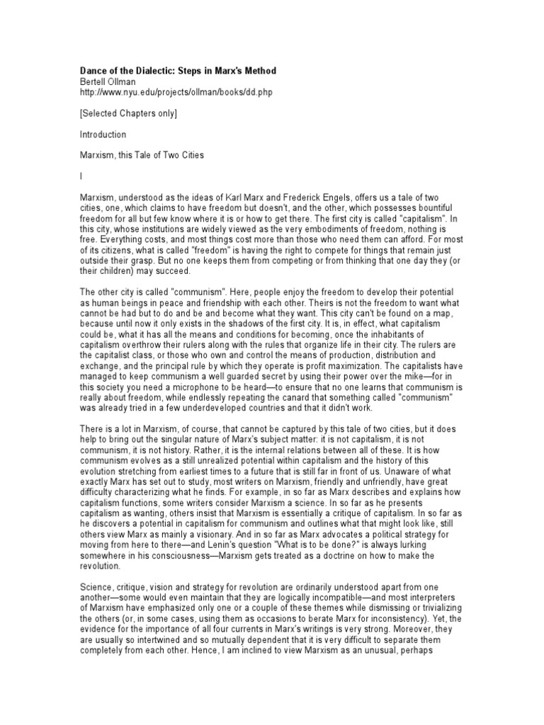 Bertell Ollman - Dance of The Dialectic - Steps in Marx's Method | PDF ...