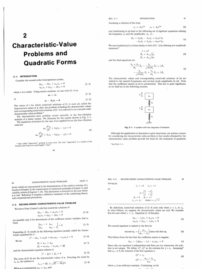2 Problems And: Characteristic-Value Quadratic Forms | PDF | Eigenvalues And Eigenvectors ...