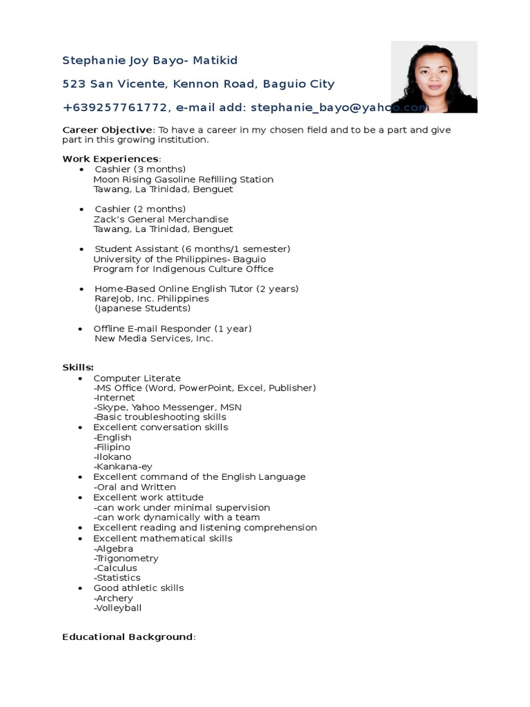 Resume Steph Final | PDF