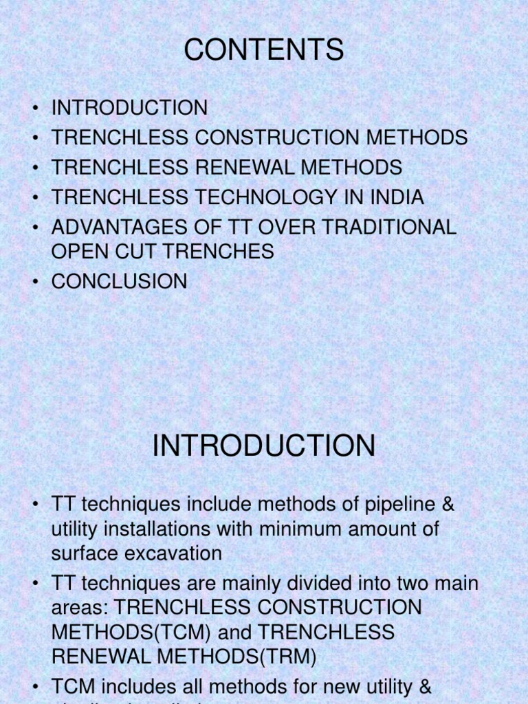 Trenchless Technology Overview in India | PDF | Civil Engineering ...