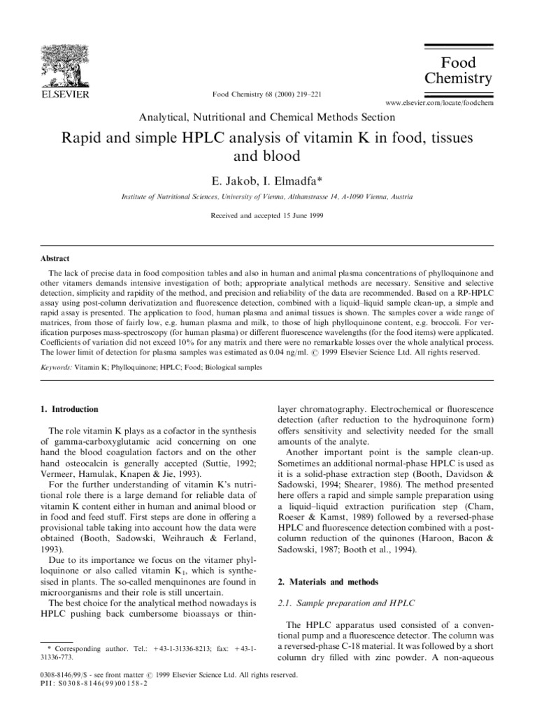 Analisis HPLC Vitamin K | PDF | High Performance Liquid Chromatography ...