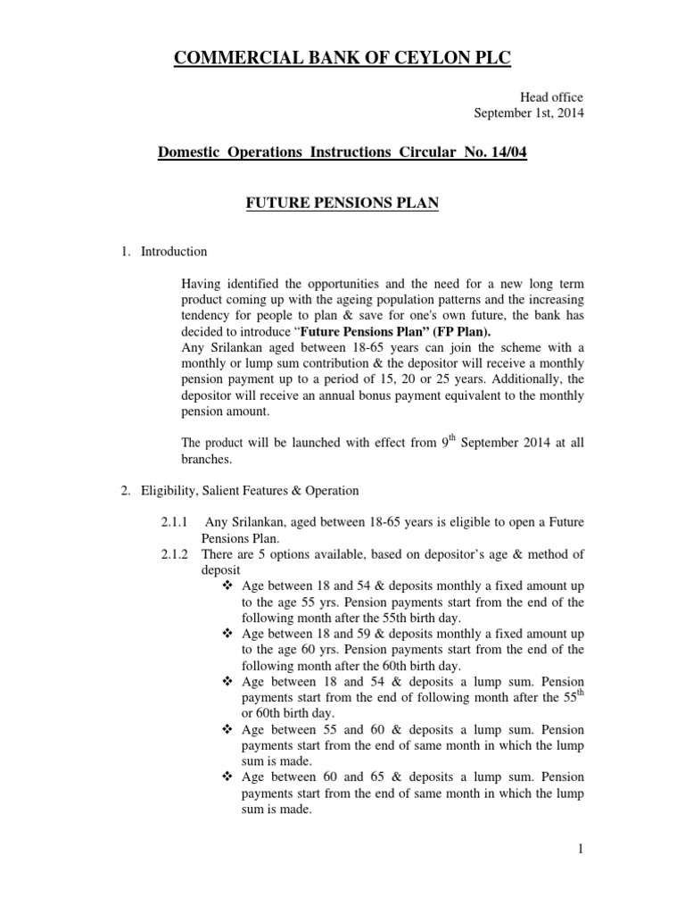 Future Pensions Plan - 0 PDF | PDF | Present Value | Pension