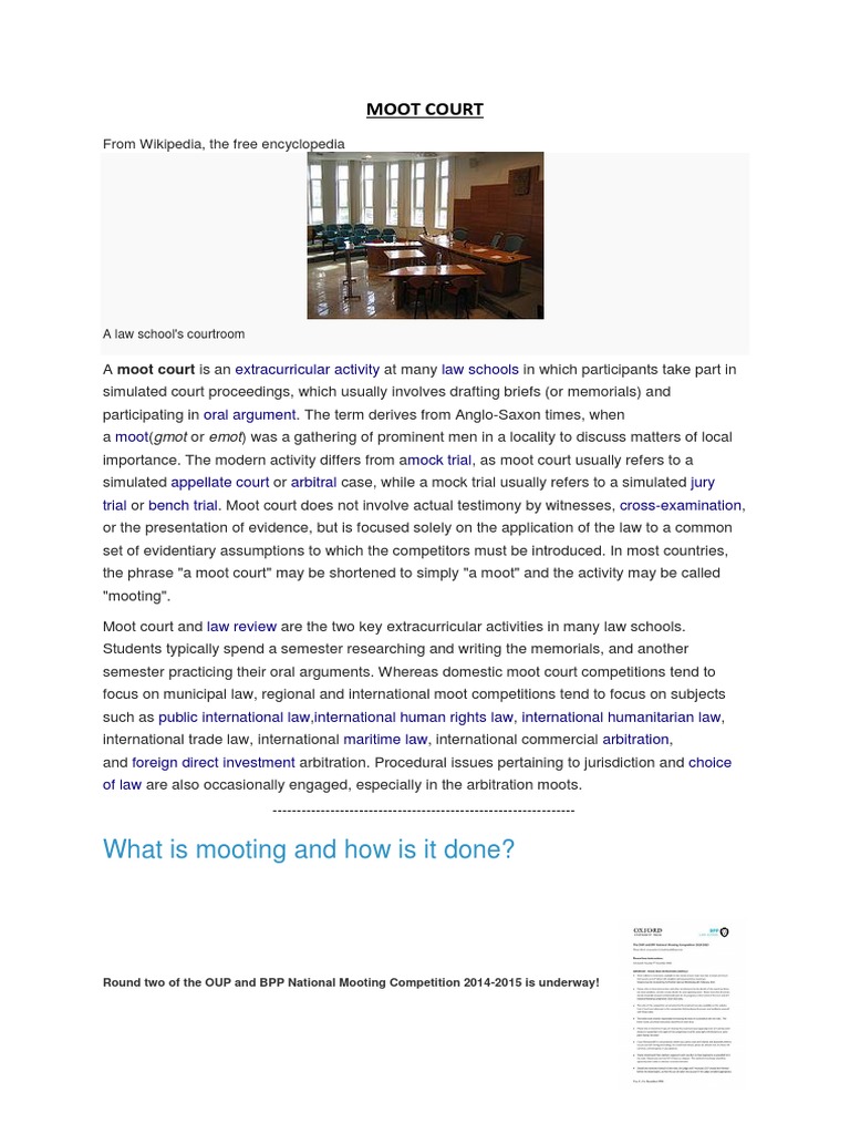 What Is Mooting and How Is It Done?: Moot Court | PDF | Justice | Crime ...