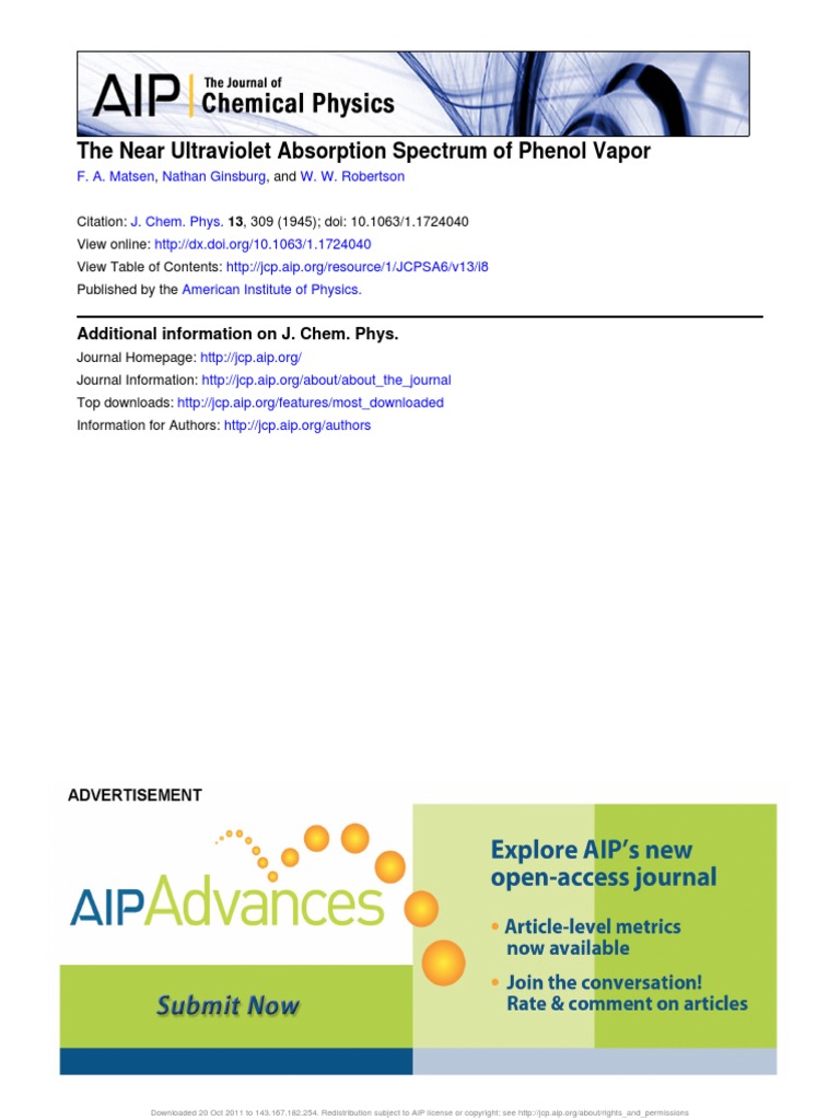 Phenol Paper 1945 | PDF | Absorption Spectroscopy | Spectrum