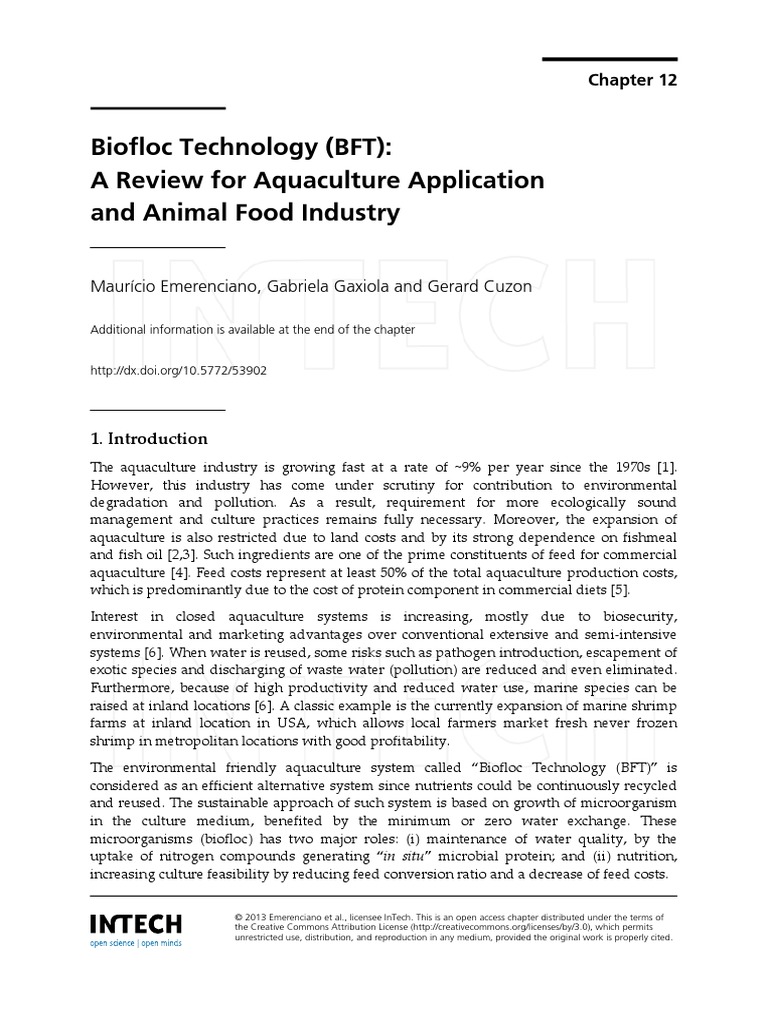 Biofloc Technology (BFT) : A Review For Aquaculture Application and ...
