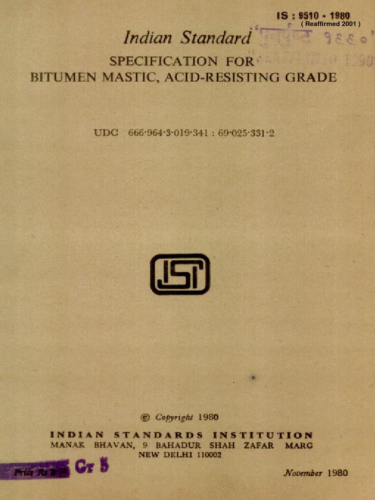9510 Bitumen Mastic | PDF | Asphalt | Solubility