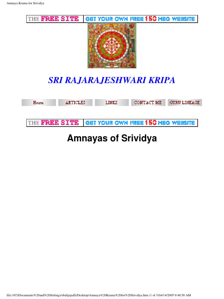 Amnayakrama Sri Vidya | PDF | Theistic Indian Philosophy | Theism