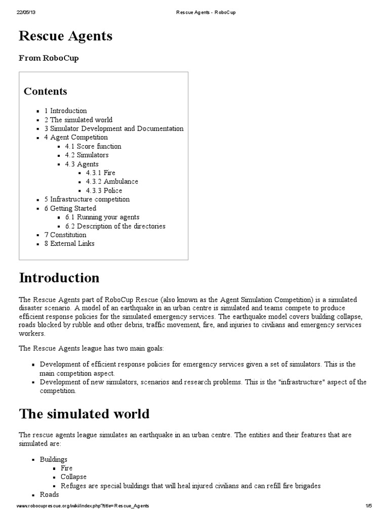 Rescue Agents - RoboCup | PDF | Simulation | Ambulance