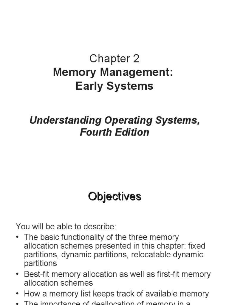 Memory Management in Early Operating Systems | PDF | Computer ...