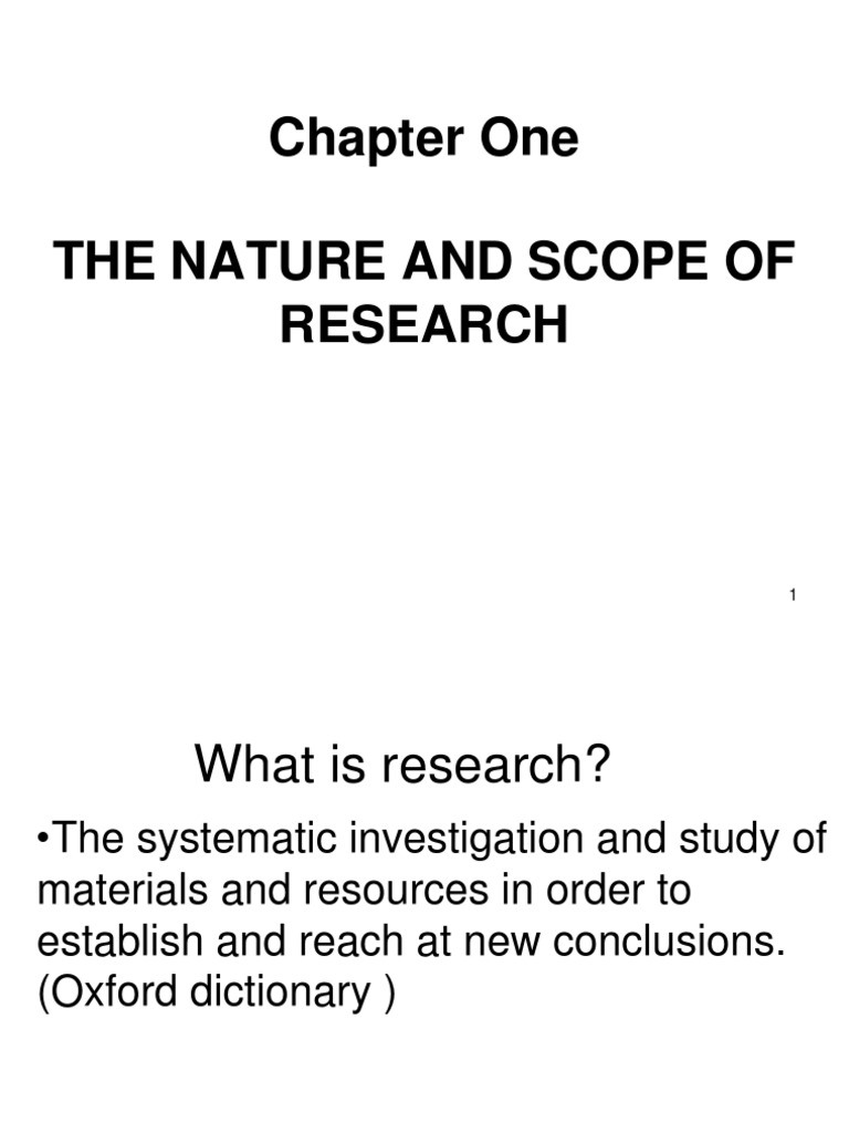 Chapter 1 the Nature and Scope of Research | Scientific Method | Hypothesis