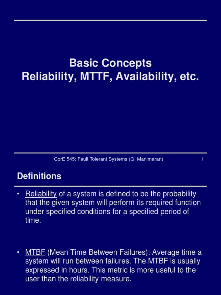 Basic-Concepts MTBF | PDF | Reliability Engineering | Applied Mathematics