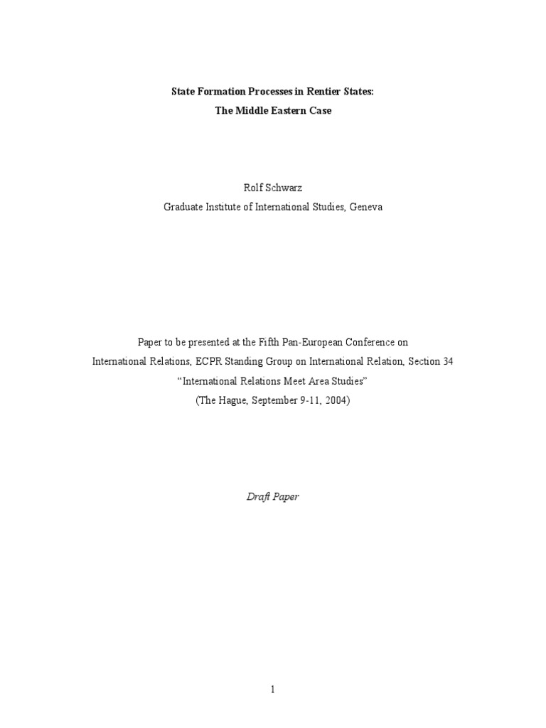 The Rentier State in The Middle East | PDF | Sovereign State | Capitalism