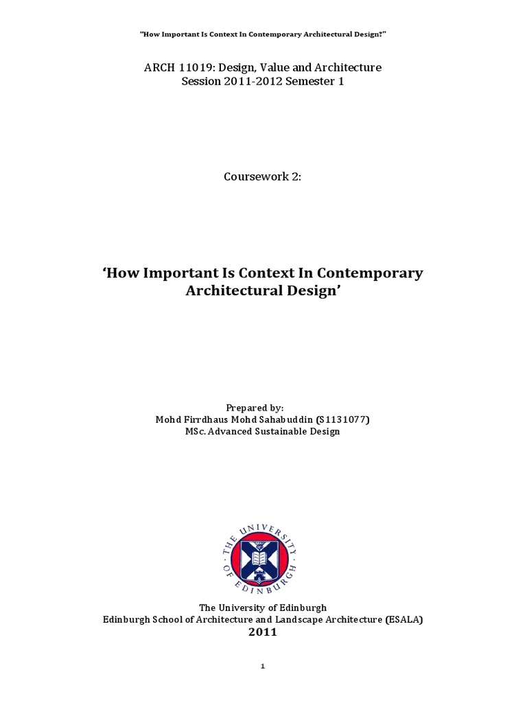 How Important Is Context in Contemporary Architectural Design | PDF ...