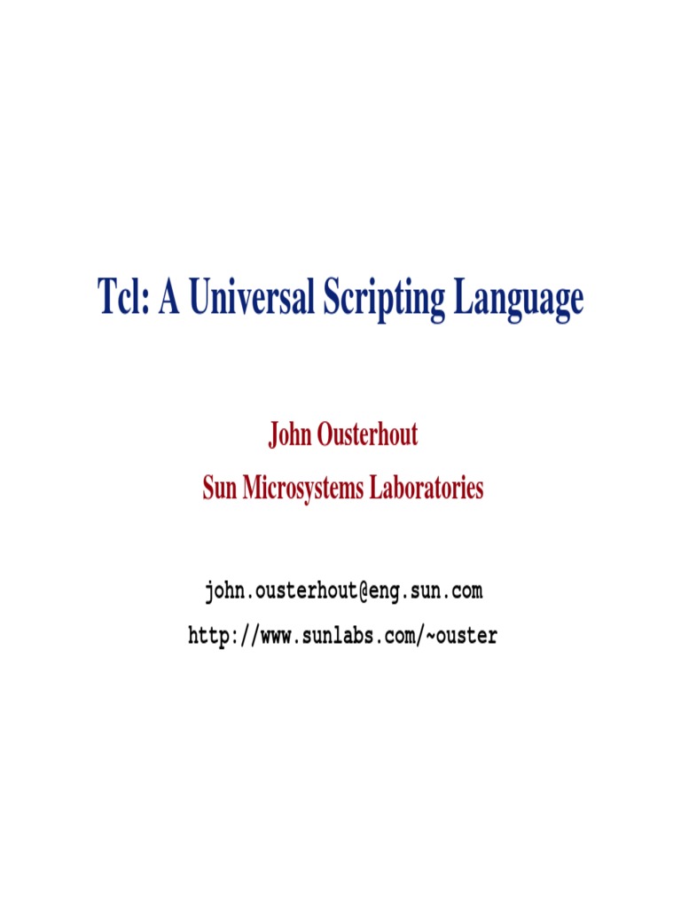 TCL A Universal Scripting Language | PDF | Scripting Language | Notation