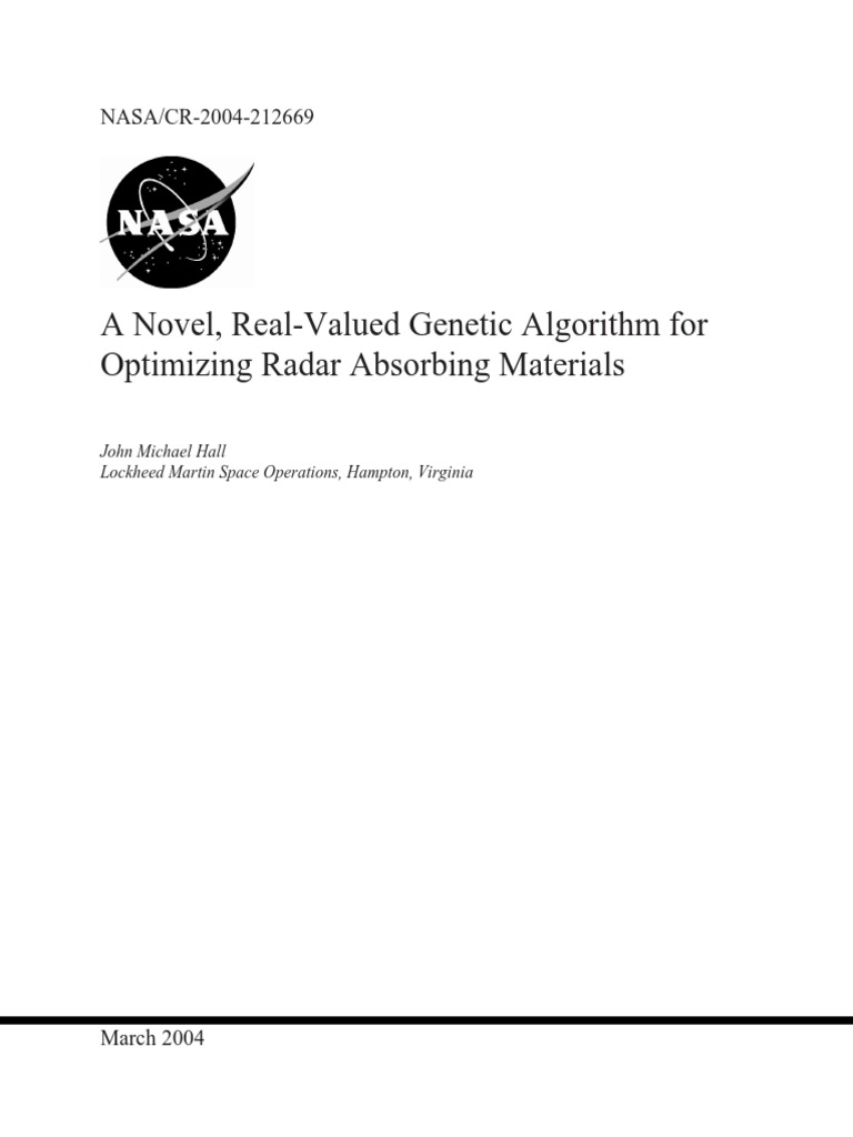 A Novel, Real-Valued Genetic Algorithm For Optimizing Radar Absorbing Materials | PDF | Mutation ...