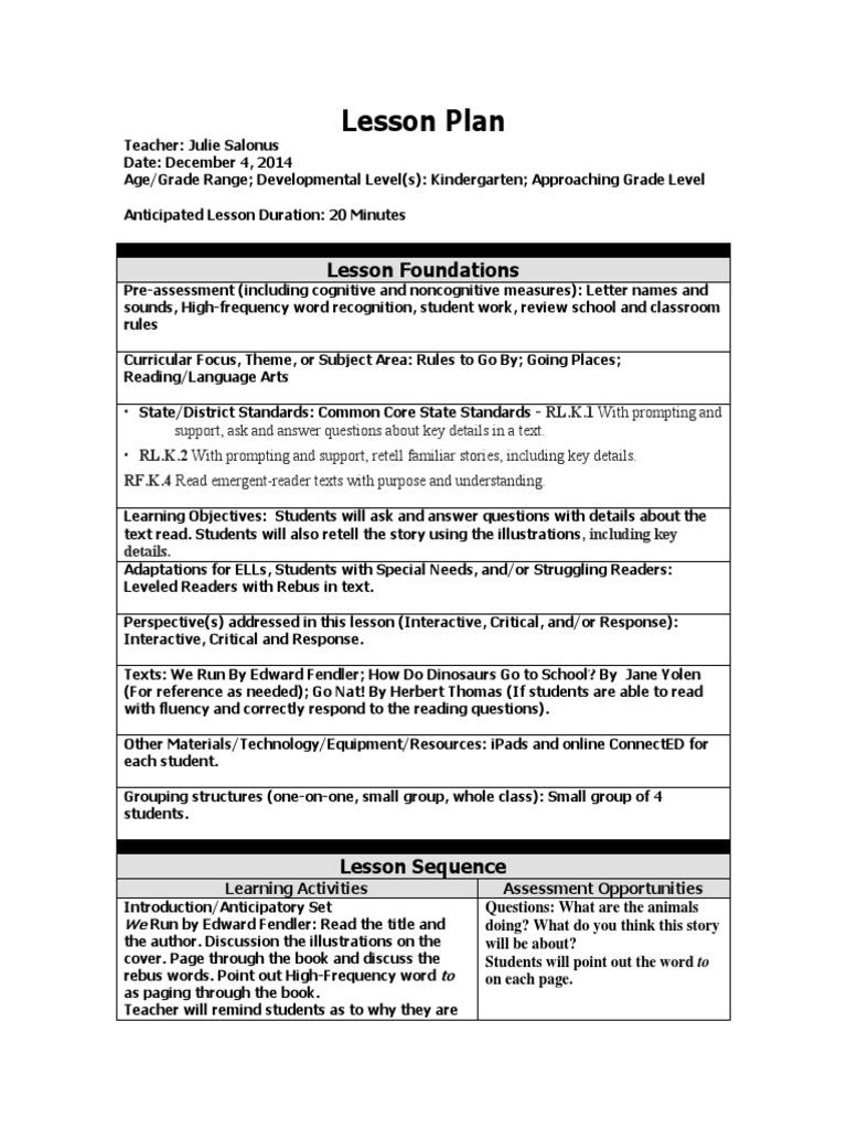 Critical-Response Lesson Plan | PDF | Lesson Plan | Reading (Process)