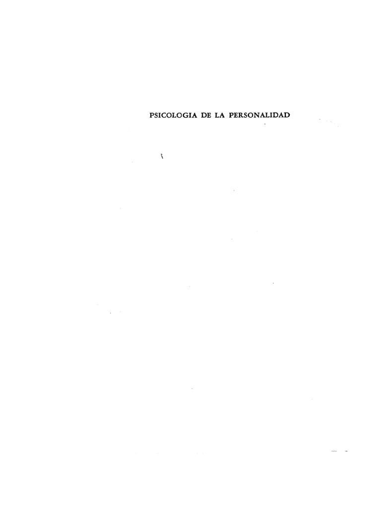 Psicologia de La Personalidad - Gordon Allport | PDF