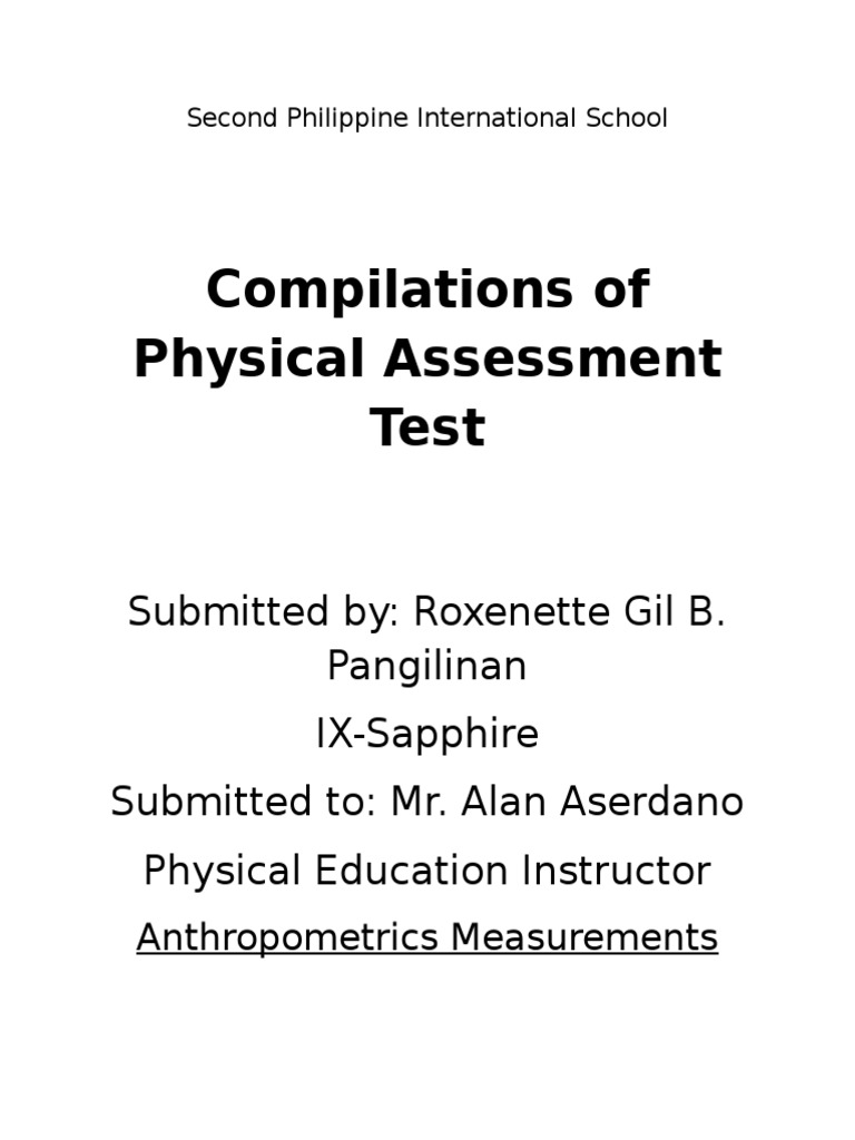 Philippine School Physical Assessment Guide | PDF | Physical Strength ...