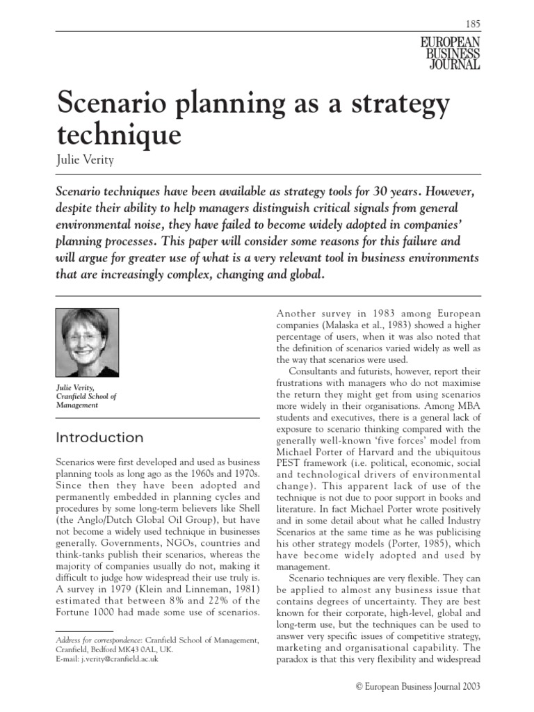 Scenarios Strategy | PDF | Scenario Planning | Strategic Management