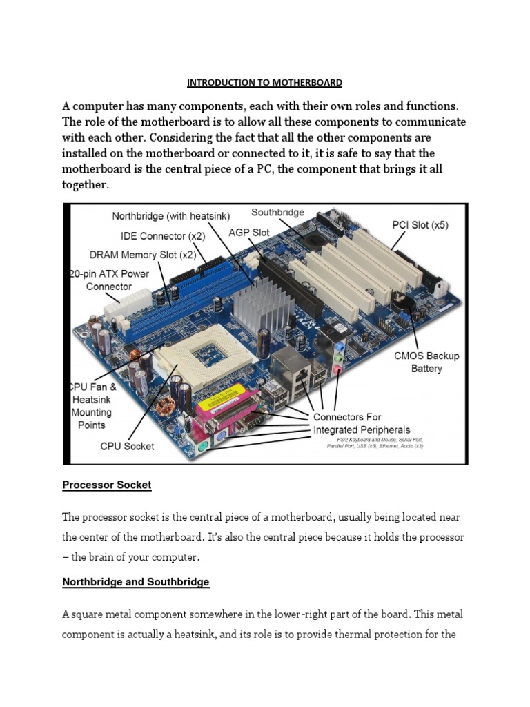 Introduction To Motherboard | PDF | Random Access Memory | Bios