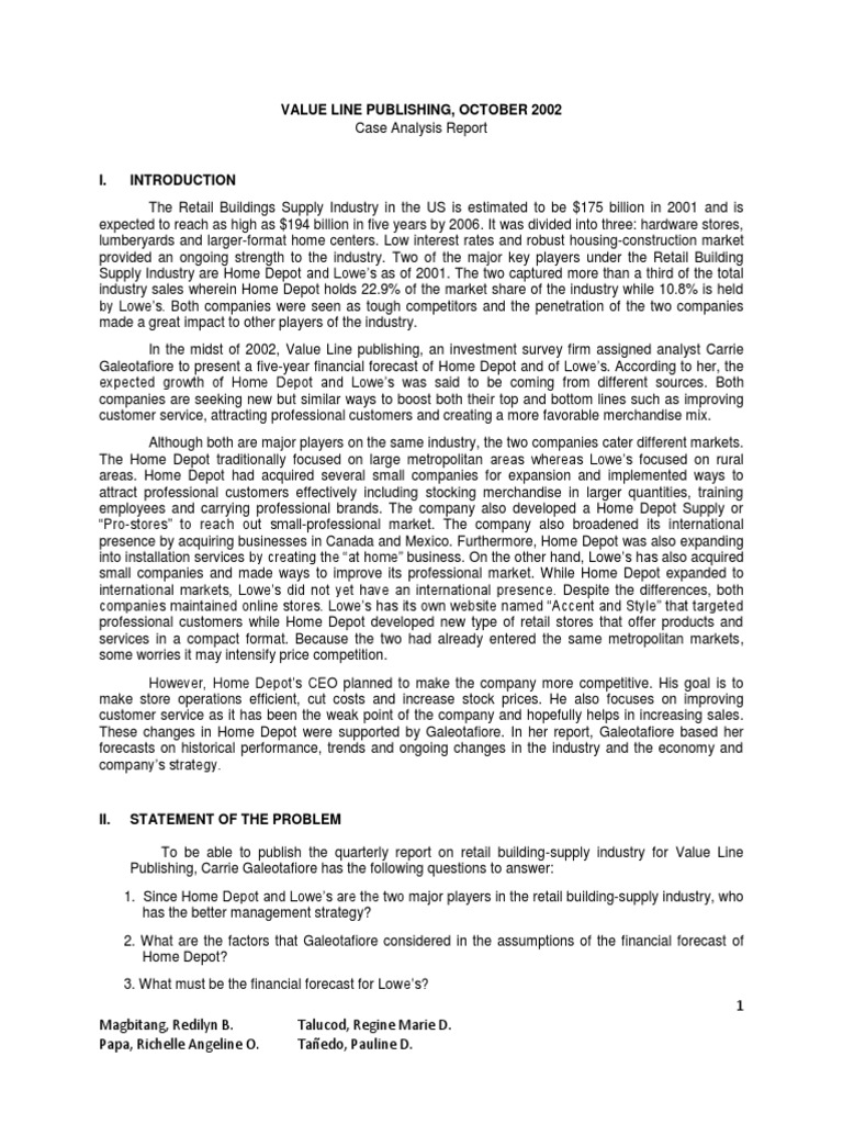 Value Line Publishing | PDF | The Home Depot | Retail