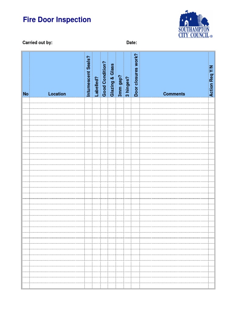 Fire Door Checklist 19-04-2011 v1.0 | PDF | Door | Building Engineering