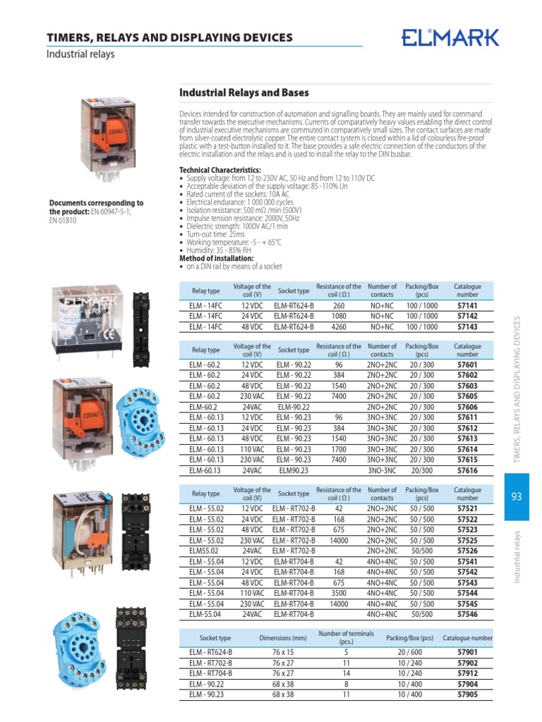 Relee Elmark | PDF | Relay | Switch