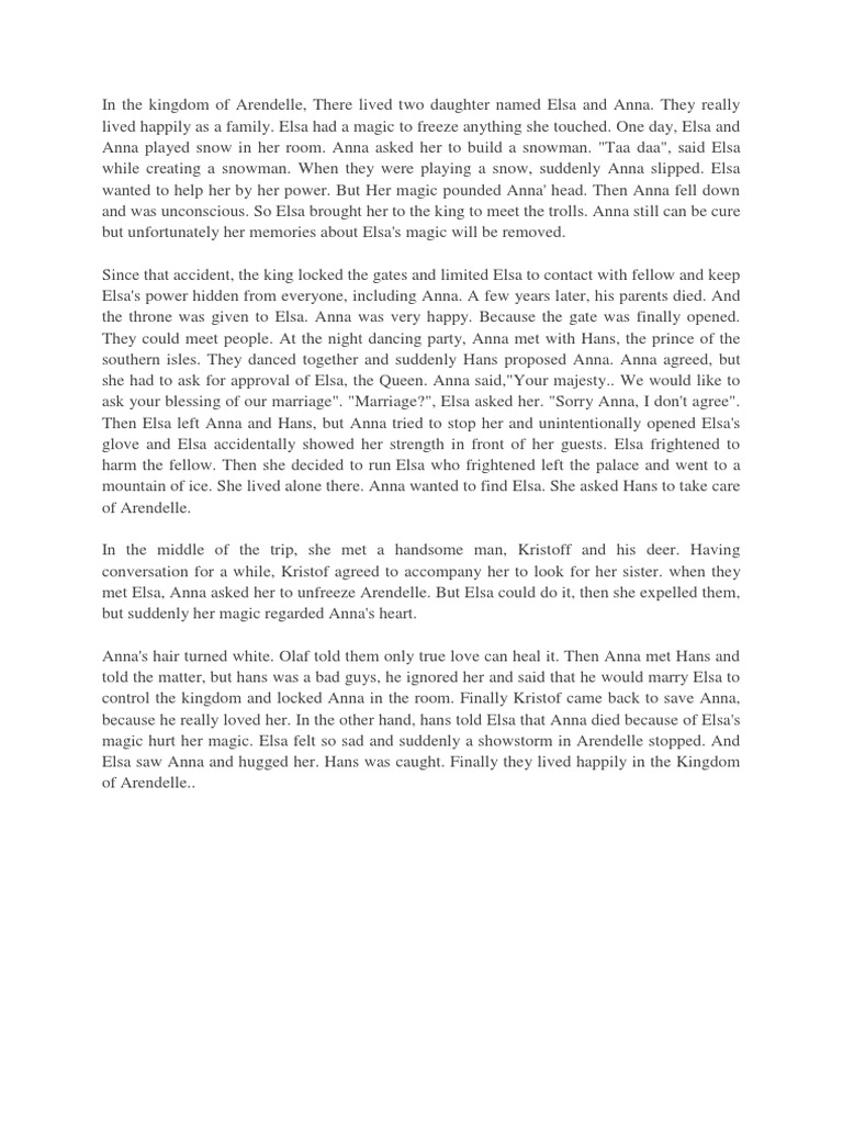 Story Telling Frozen | PDF | Poetry