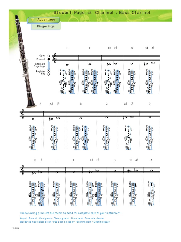 Yamaha Clarinet Fingerings