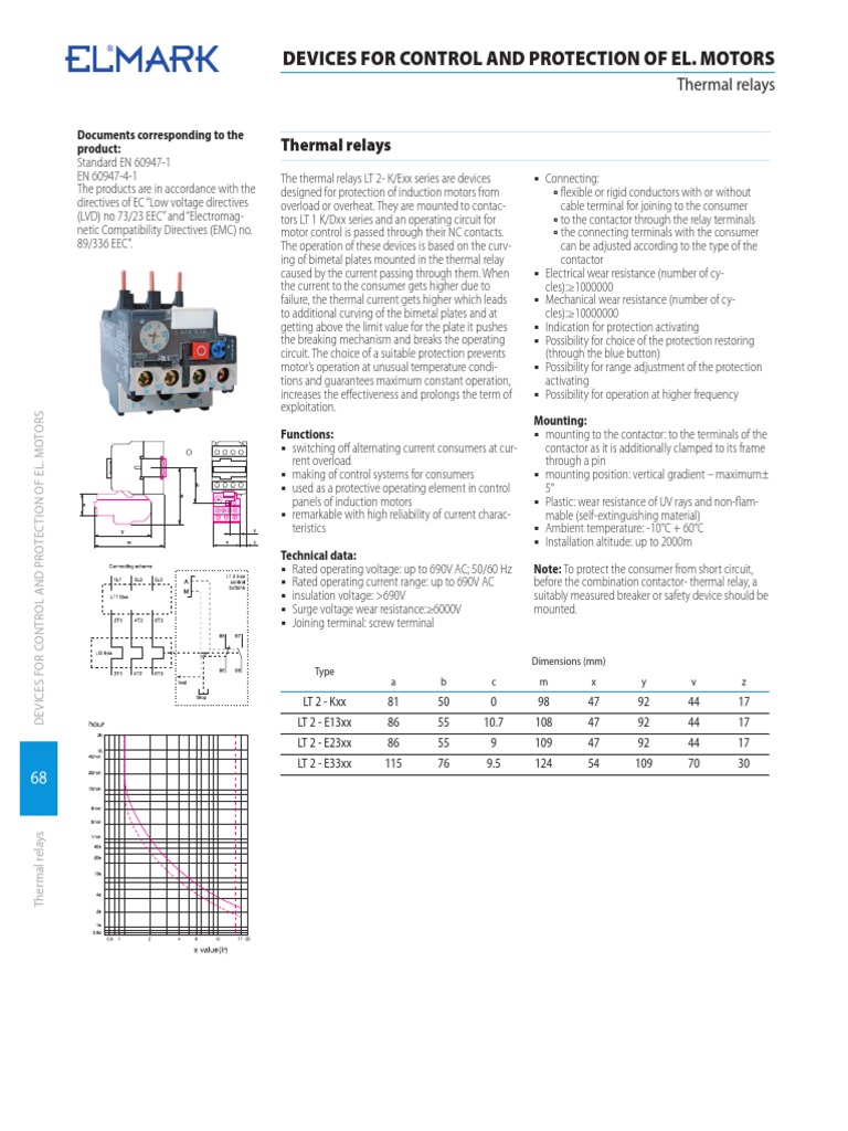 Relee de Protectie Termica Elmark | PDF | Relay | Alternating Current