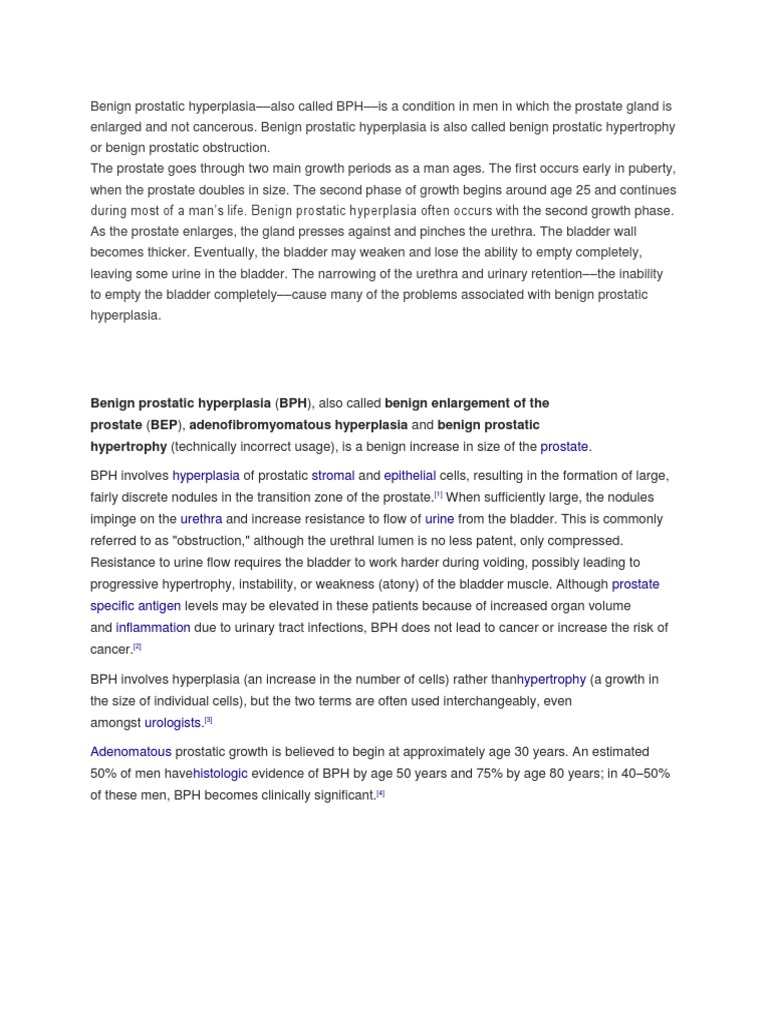 Benign Prostatic Hyperplasia | PDF | Prostate | Anatomy