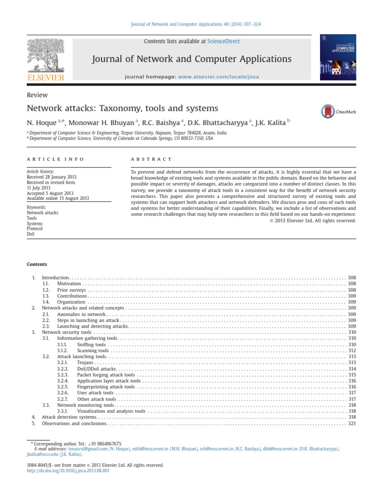 Network Attacks Taxonomy Tools and Systems | PDF | Denial Of Service Attack | Port (Computer ...